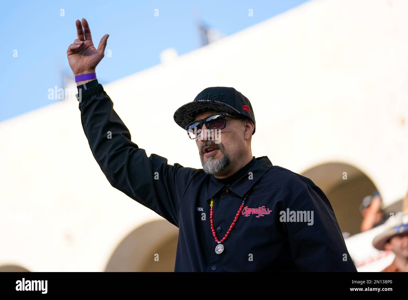 B-Real of hip hop group Cypress Hill performs before a NASCAR ...