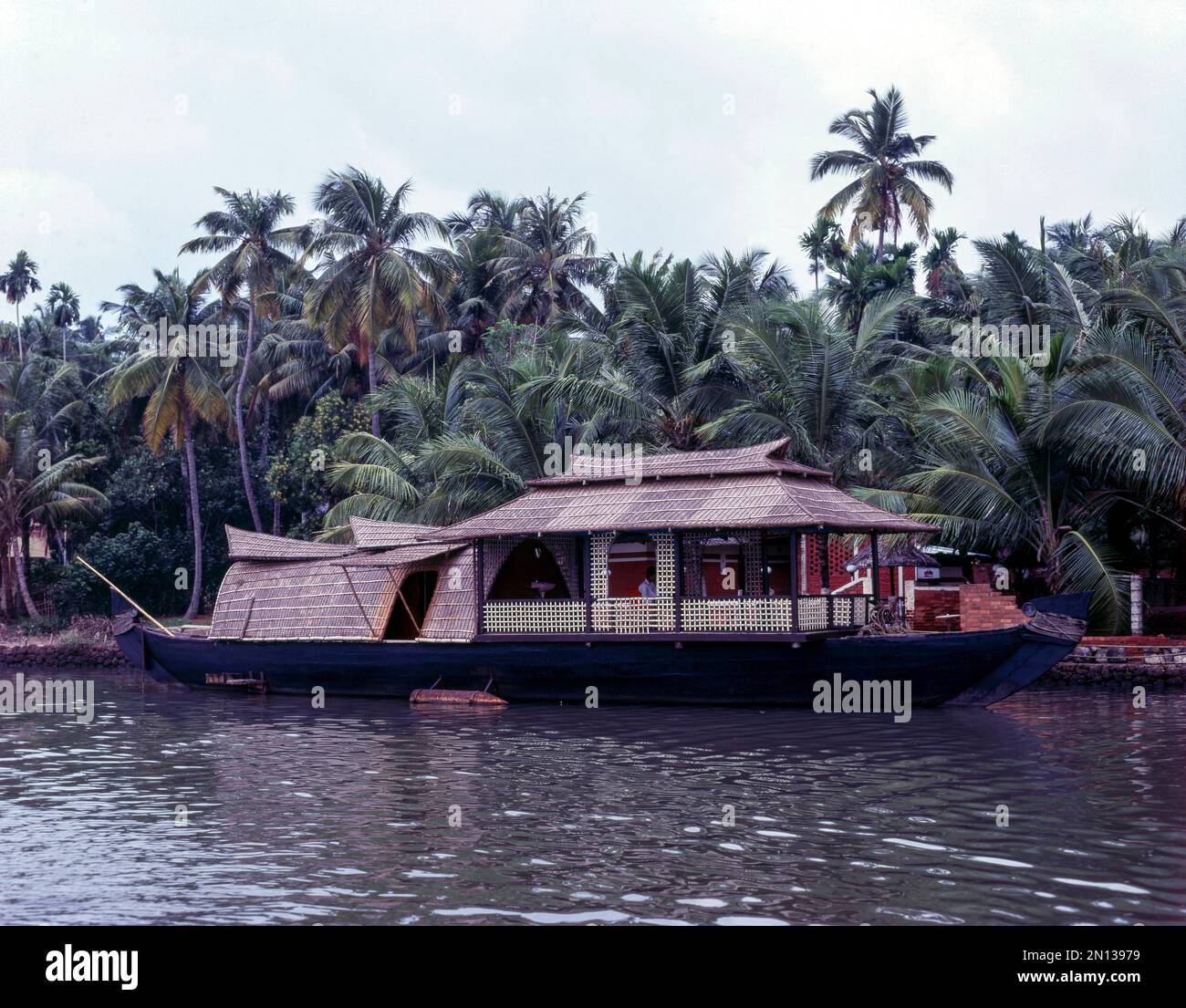 Kettuvallam House boat in backwaters of Kollam or Quilon, Kerala, India ...