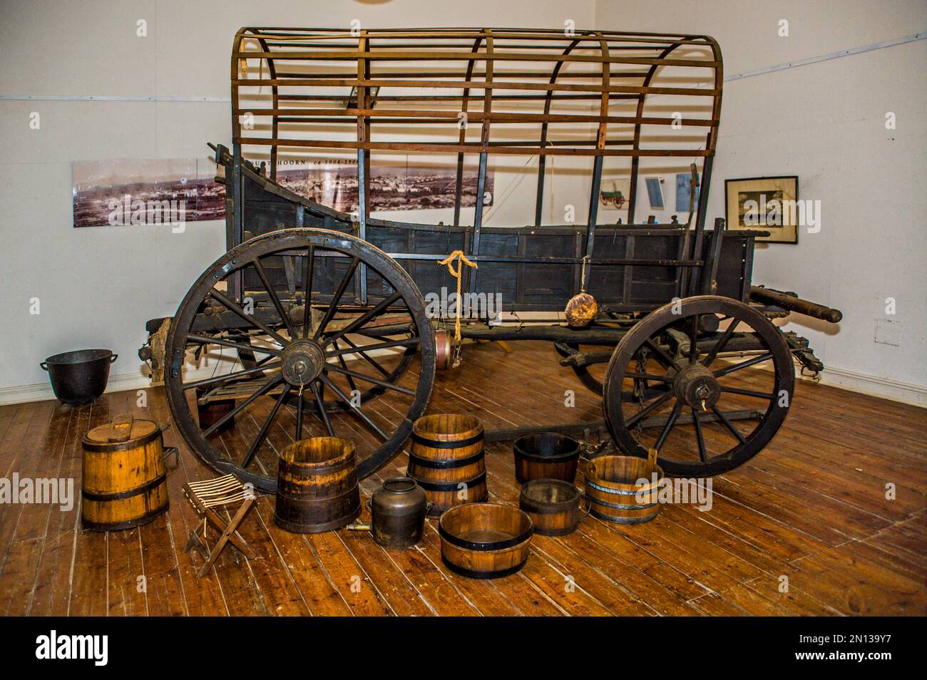 Ox cart from the Karoo, used as a supply wagon in 1839, CP Nel Museum ...