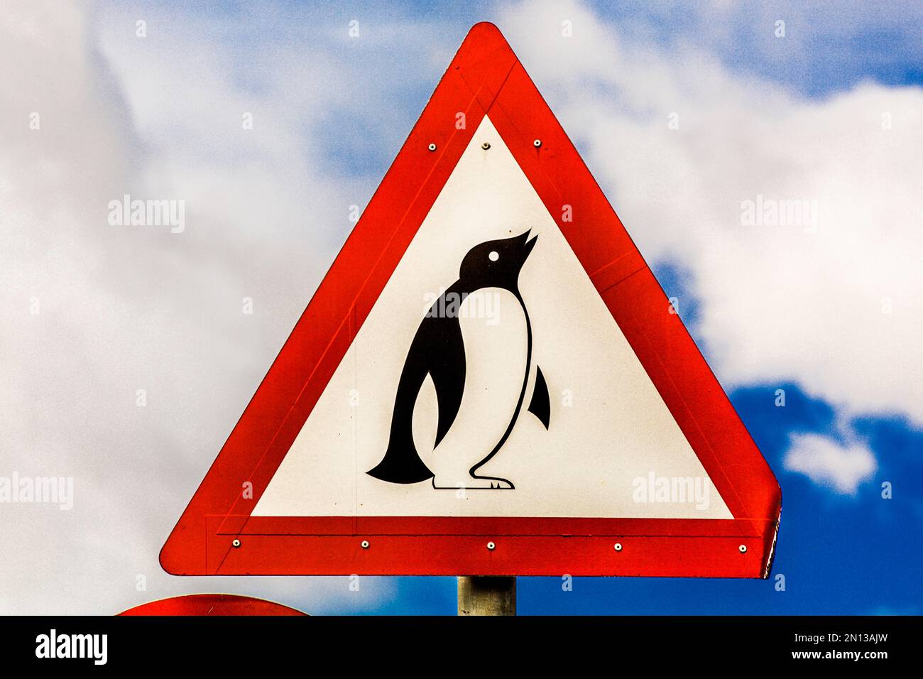 Penguin warning sign boulders beach hi-res stock photography and images ...
