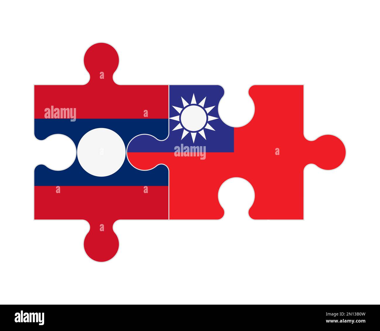 Connected puzzle of flags of Laos and Taiwan, vector Stock Vector Image ...