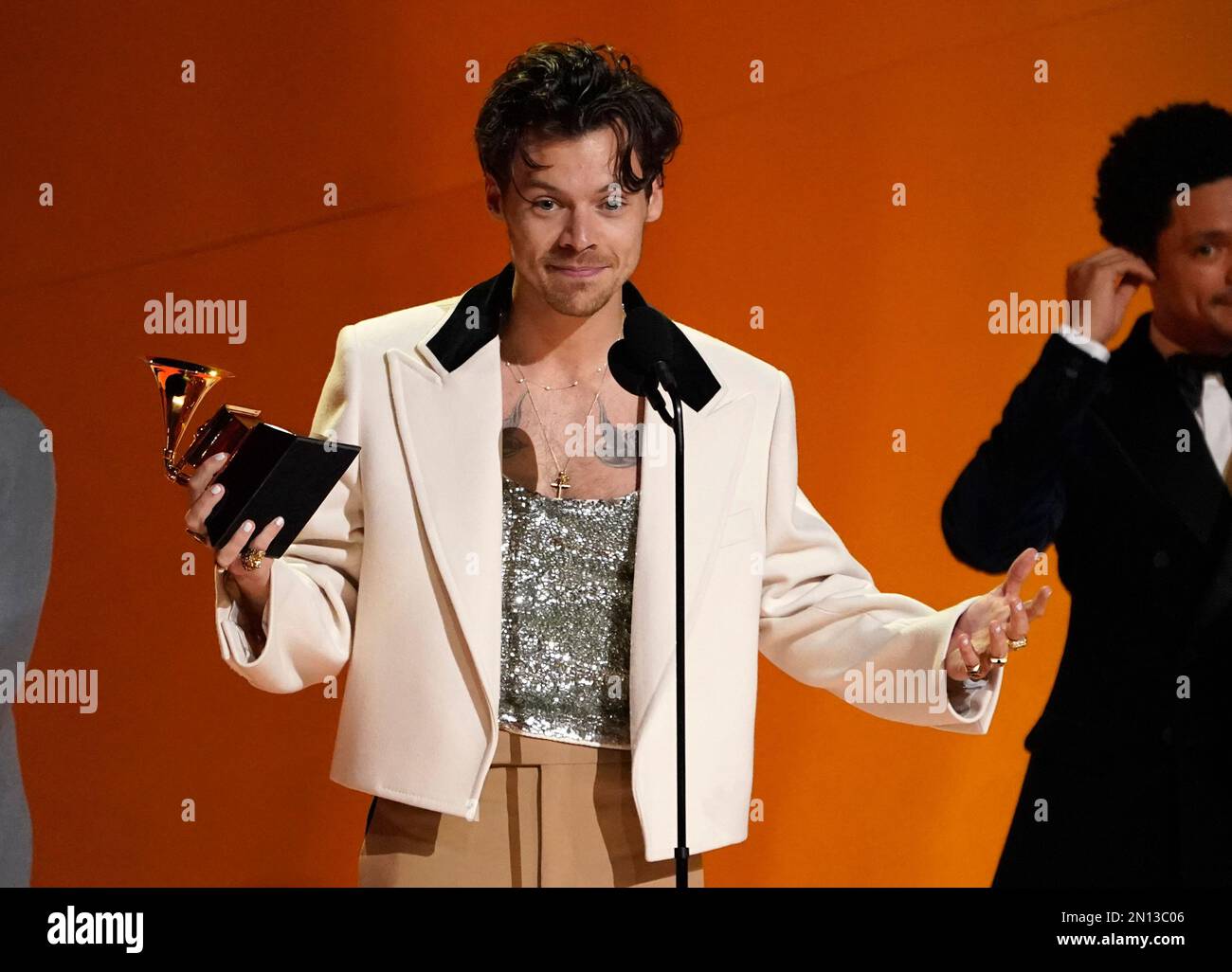Harry Styles accepts the award for album of the year for "Harry's House ...