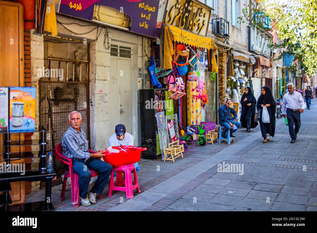 Street scene with traders, Shiraz, Iran, Shiraz, Iran, Asia Stock Photo ...