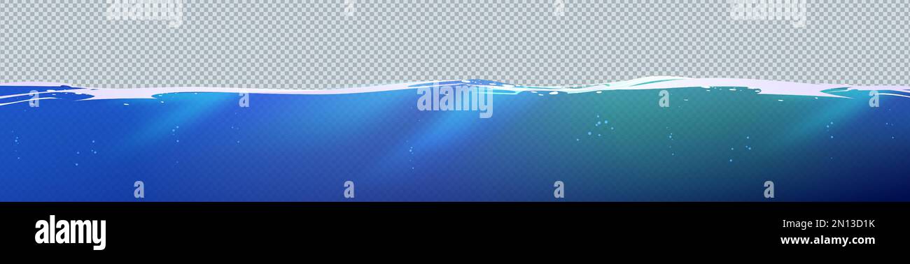 Isolated ocean water surface vector game background. Cartoon sea ...
