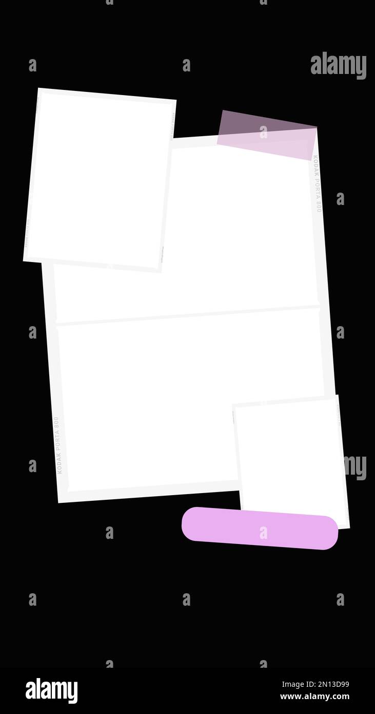 illustration of white paper and cards where you can add or write text ...