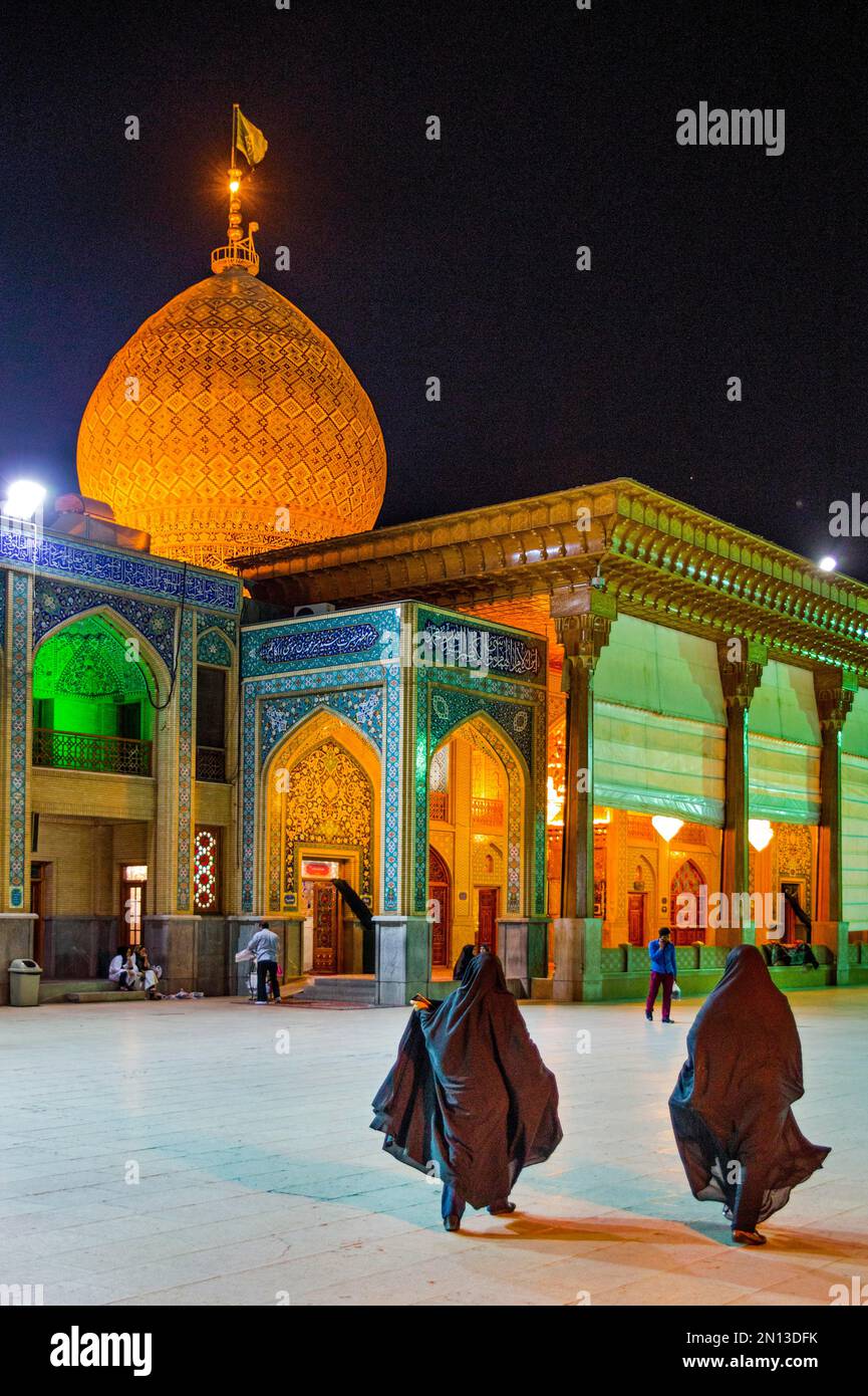 Pilgrims, Mosque and Mausoleum, Shah Cheragh, one of the most important ...
