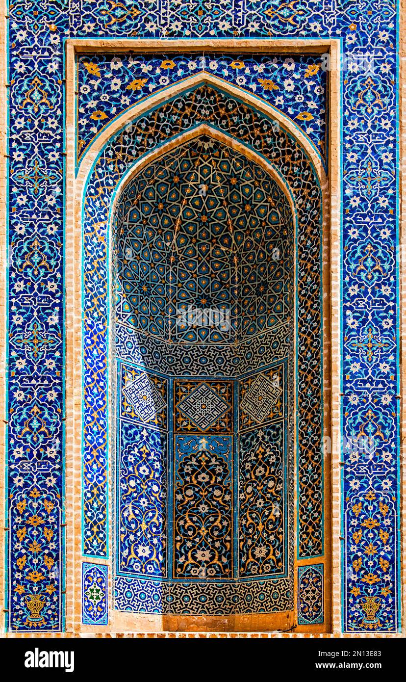 Friday Mosque with Faience Mosaics, Yasd, Yasd, Iran, Asia Stock Photo ...