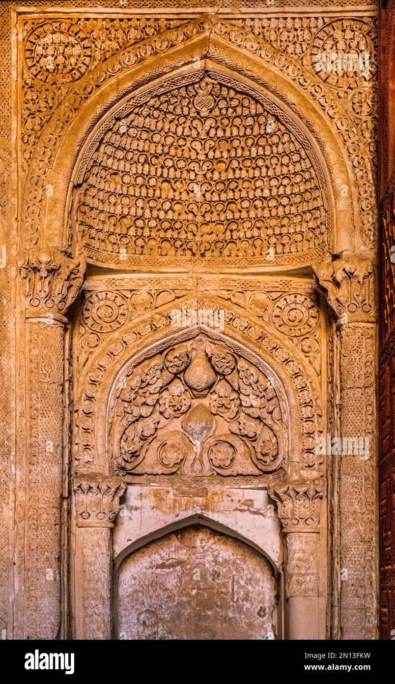 Stucco prayer niche, Mihrab, Friday Mosque Nain, Iran, Nain, Iran, Asia ...