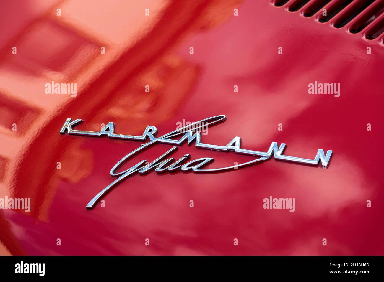 Lettering, logo on the rear, vintage Volkswagen VW Karmann-Ghia type 14 ...