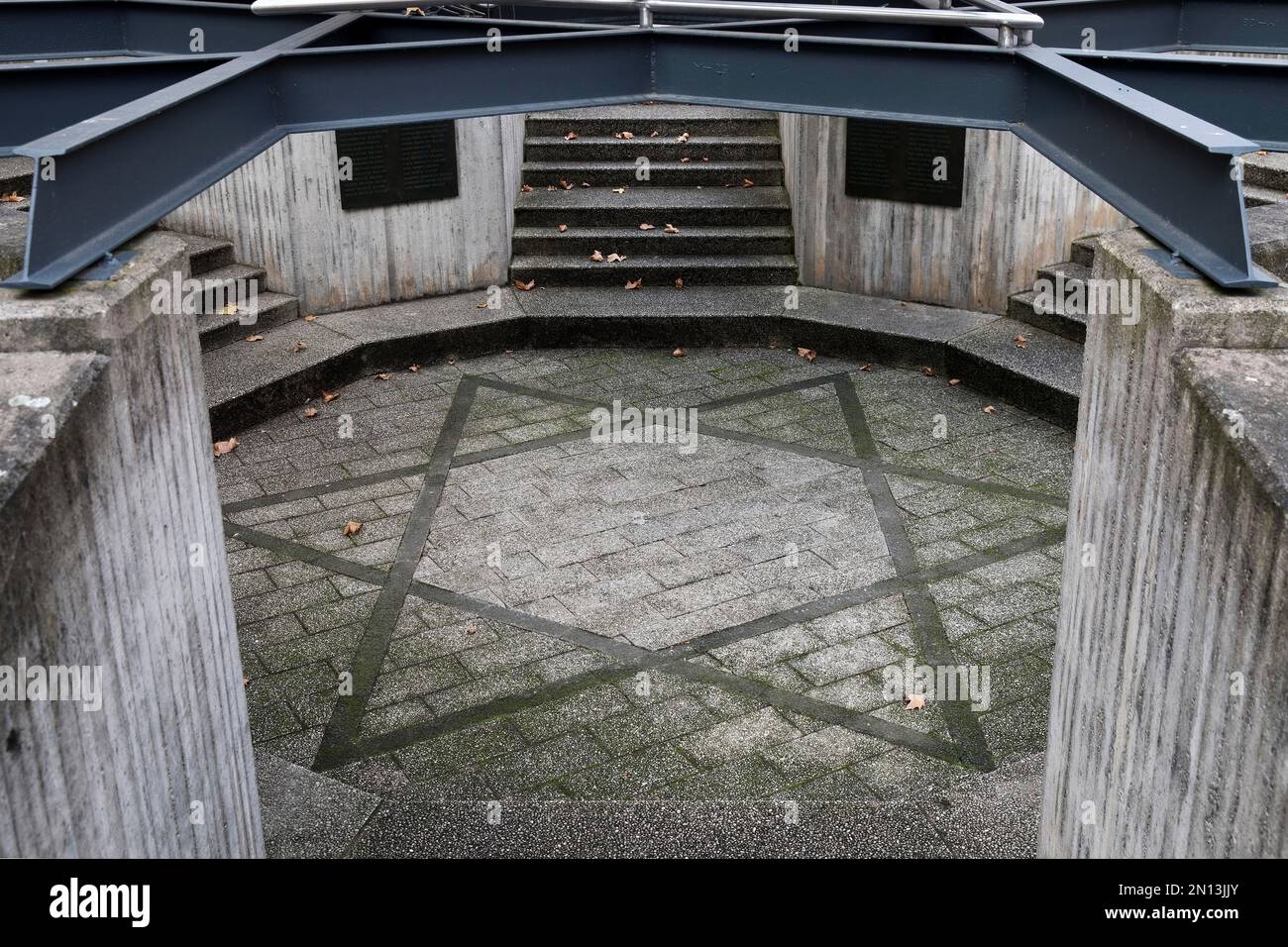 Memorial on the square of the Old Synagogue with the Star of David ...
