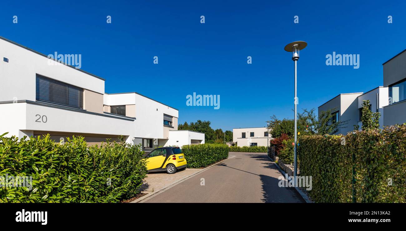 Modern energy-saving houses in new development area, KfW efficiency ...