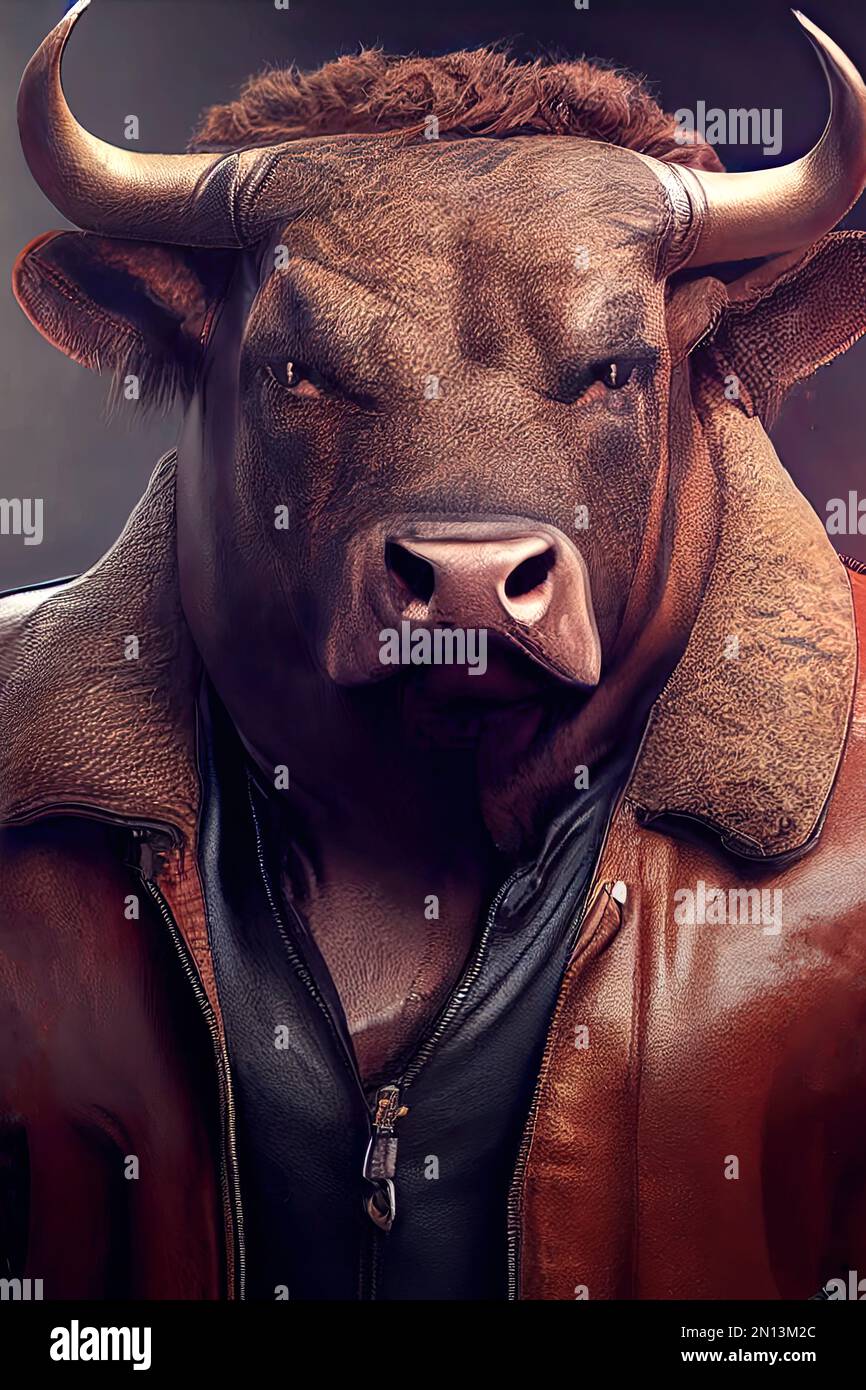 A stoic and imposing bull , with broad shoulders and a chiseled ...