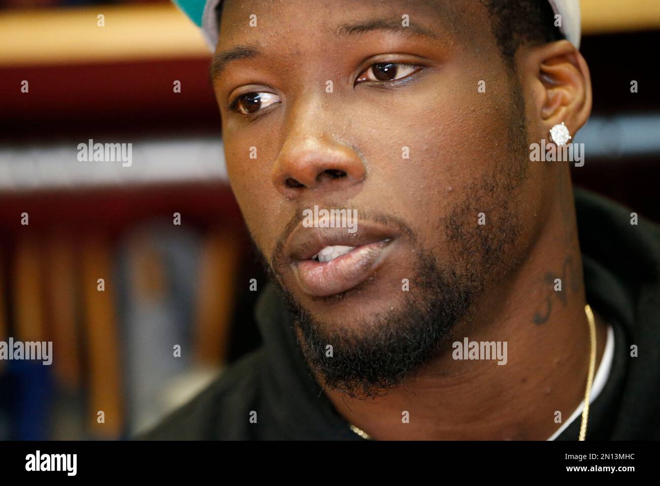 New York Giants defensive end Jason Pierre-Paul speaks to reporters for ...