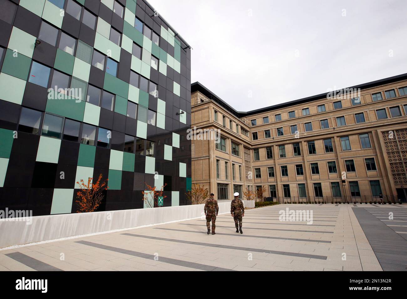 Inside view of the new building of the French Defense Ministry at ...