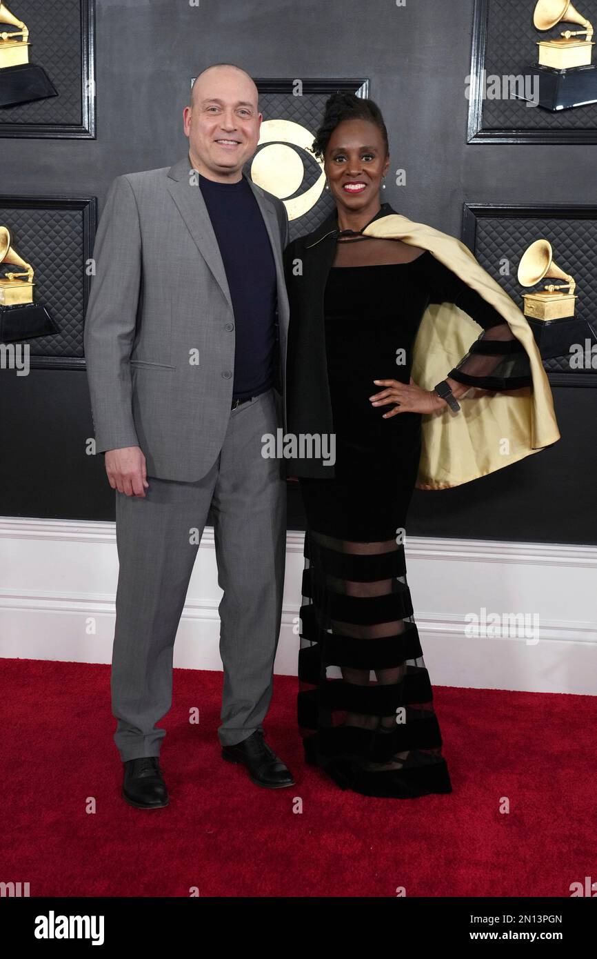 Derek Bermel, left, and Sheron Wray arrive at the 65th annual Grammy ...