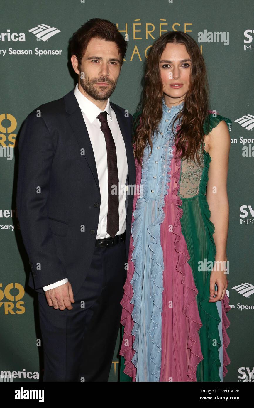 Matt Ryan, left, and Keira Knightley pose for photos after the Broadway ...