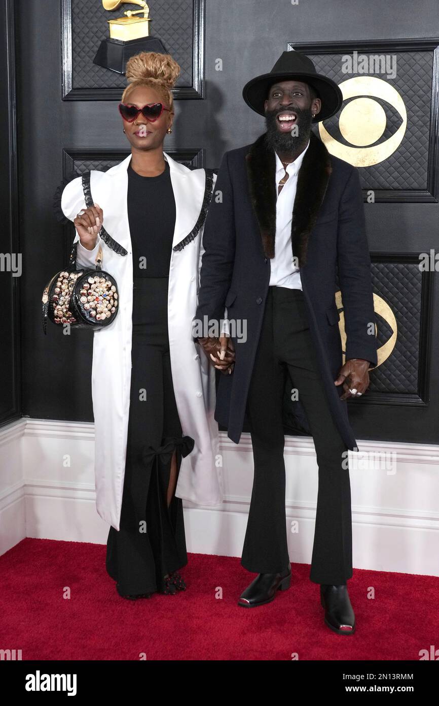 Shante Tribbett, left and Tye Tribbett arrive at the 65th annual Grammy ...