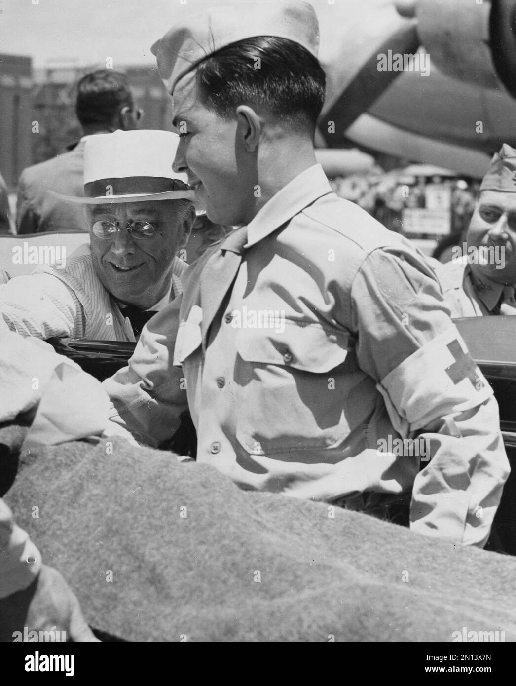 In this photo provided by the U.S. Army Signal Corps, President ...