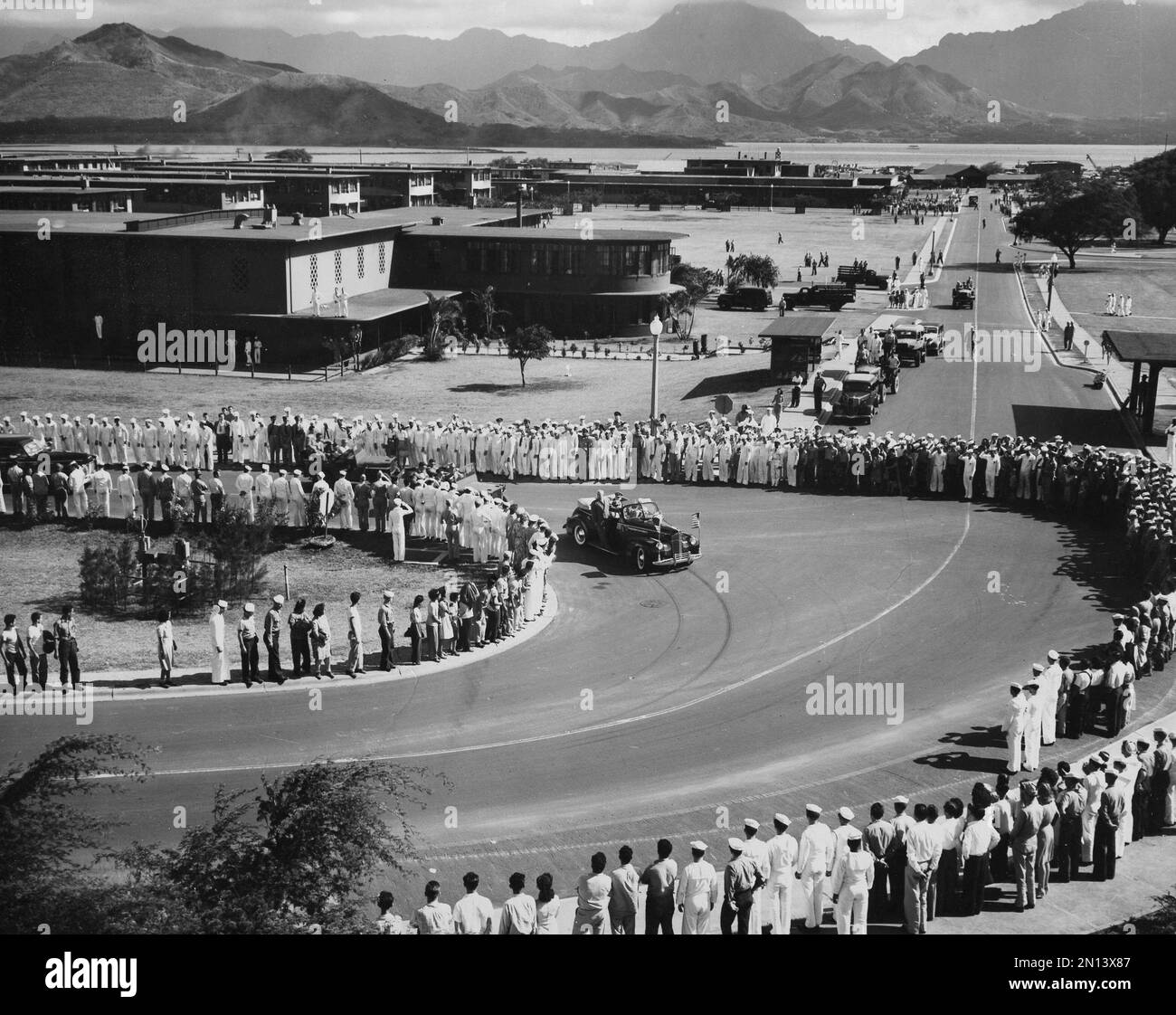 In this photo provided by the U.S. Navy, President Franklin D ...