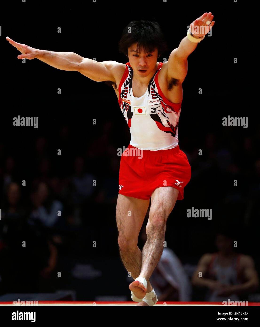 Japan’s Kohei Uchimura performs during the floor exercise at the men's ...
