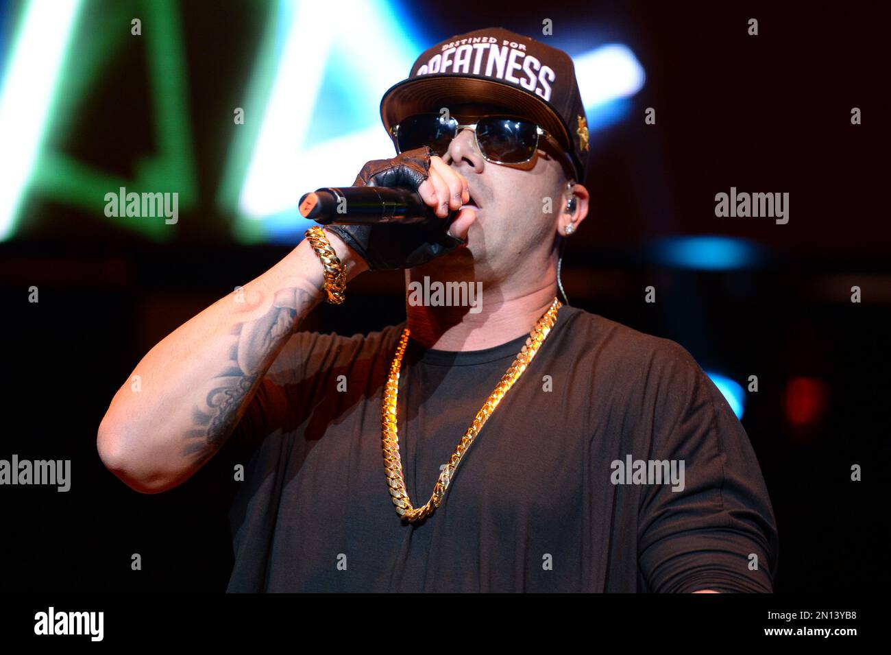 Musician Wisin performs at Megaton Mundial de Polito Vega at Madison ...
