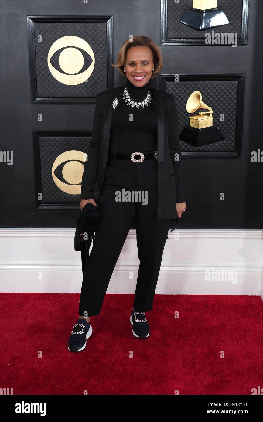 Valarie Joyner arrives at the 65th annual Grammy Awards on Sunday, Feb ...