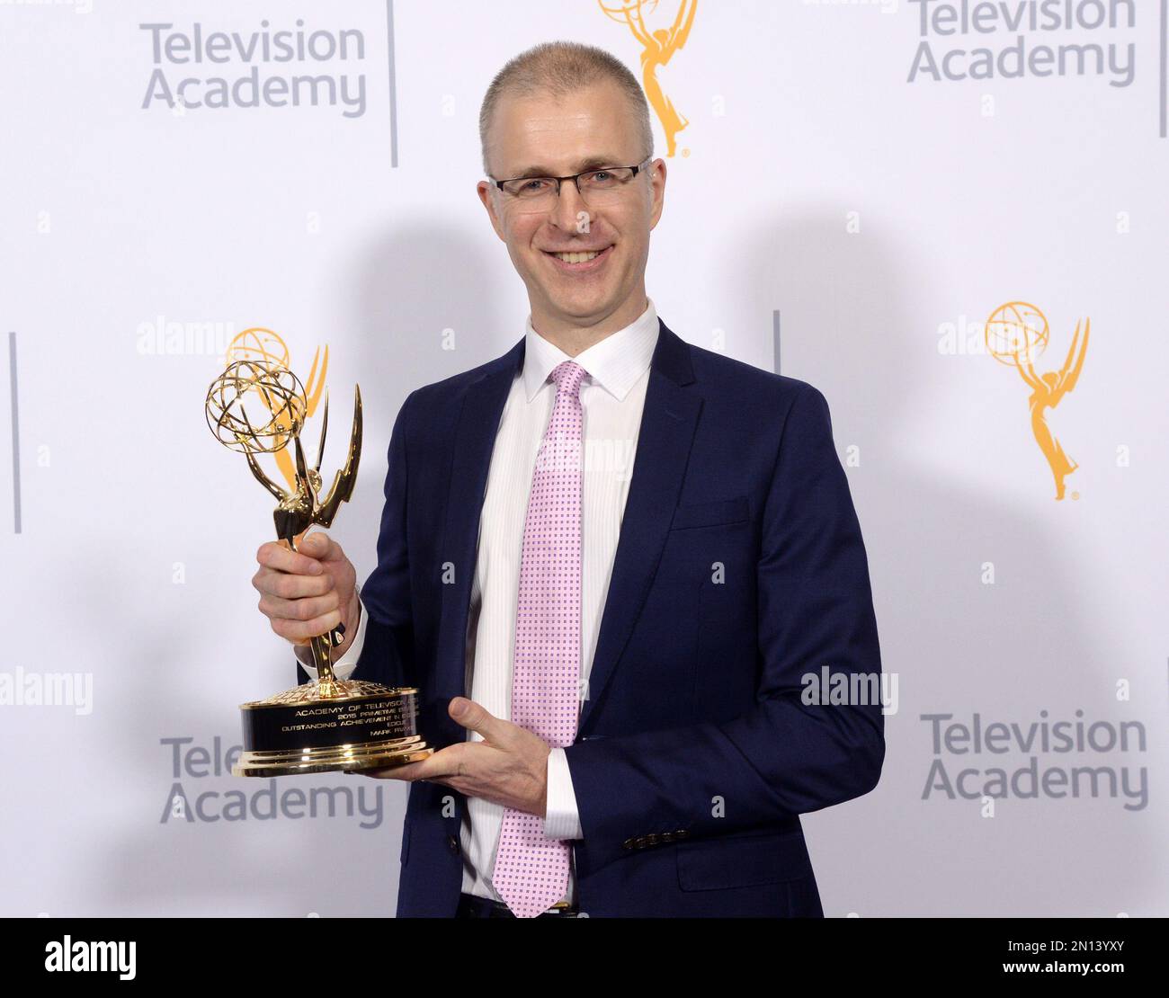 Mark Franken poses for a portrait with the Engineering Emmy for EdiCue ...