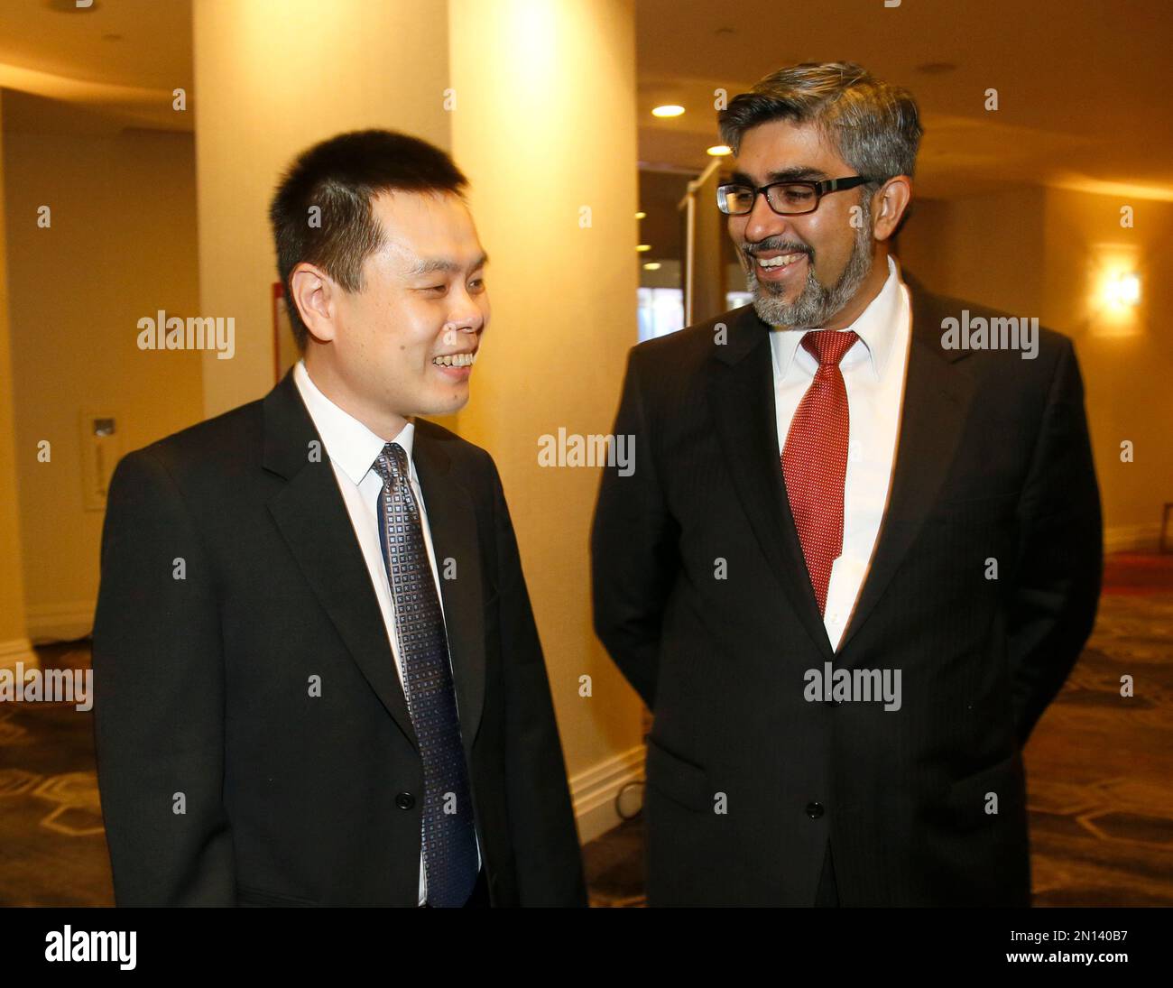 Zhou Wang, left, and Hamid Sheikh attend the 67th Engineering Emmy ...