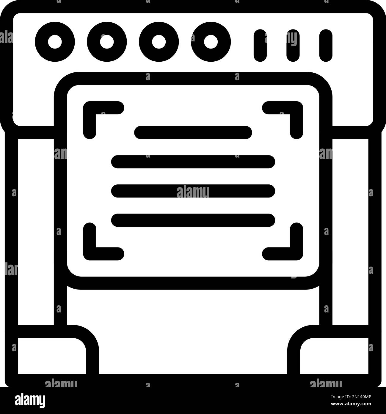 Industry press icon outline vector. Computer data. Plotter machine ...