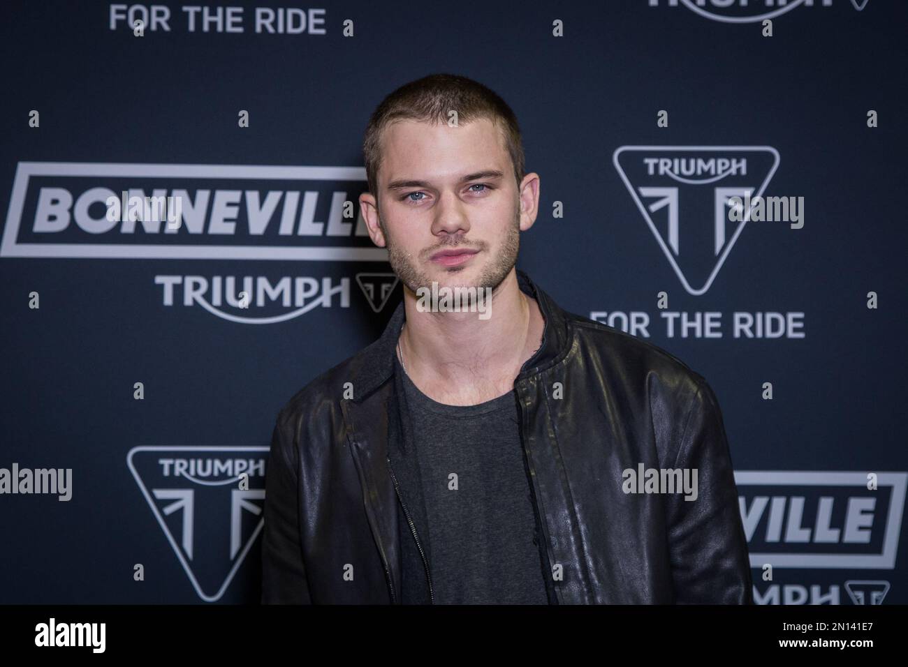 Jeremy Irvine poses for photographers upon arrival at the Triumph ...