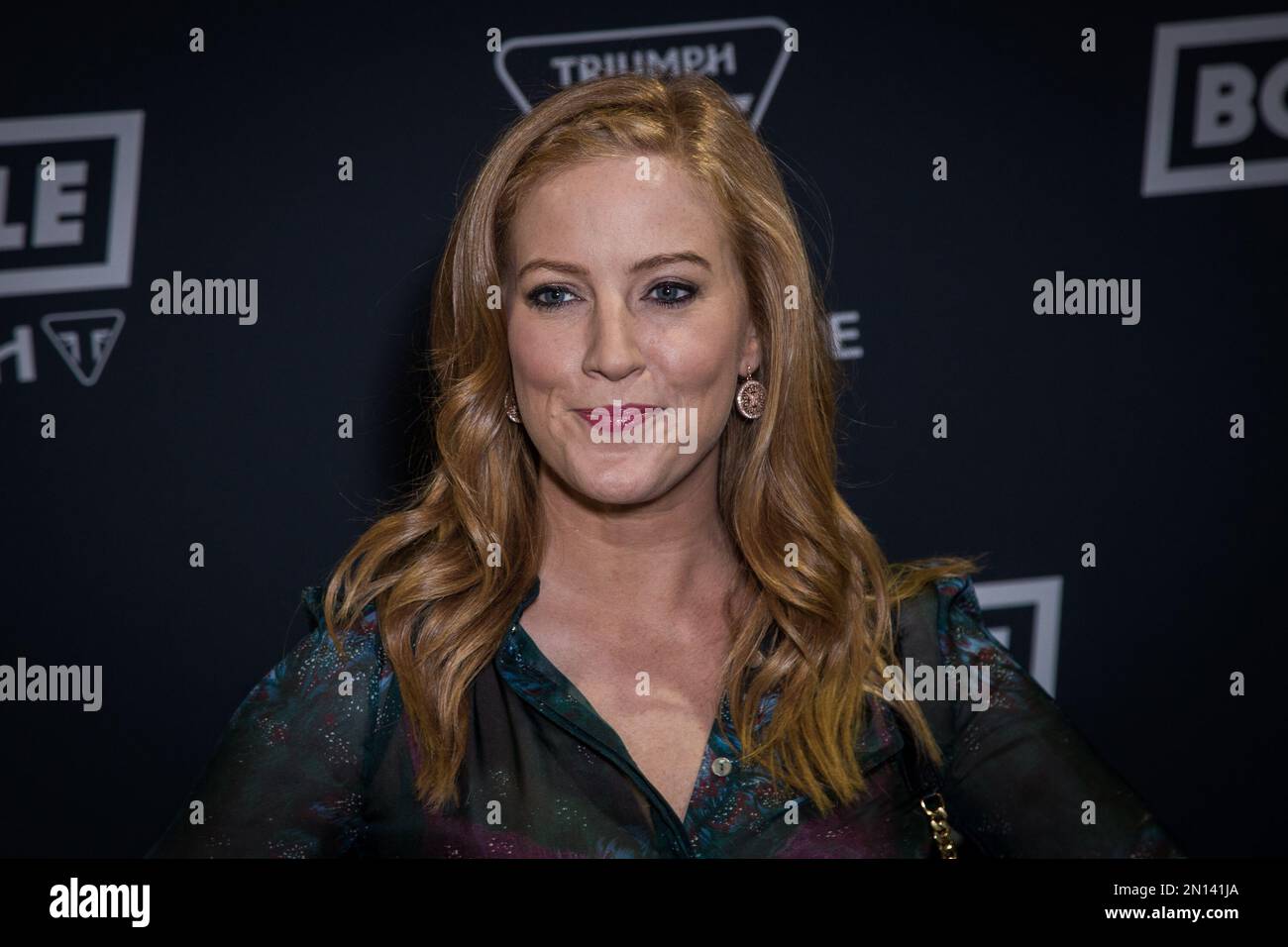 Sarah-Jane Mee poses for photographers upon arrival at the Triumph ...