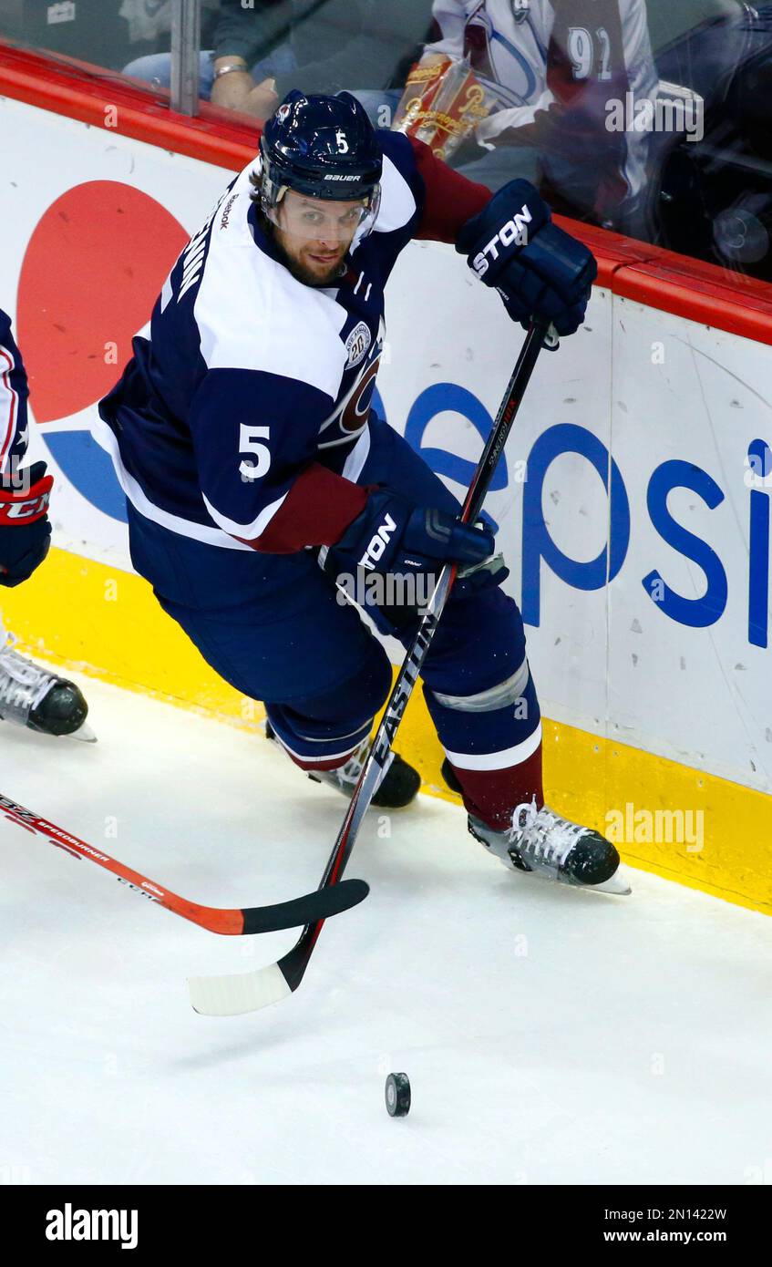 Colorado Avalanche defenseman Nate Guenin (5) during the first period ...