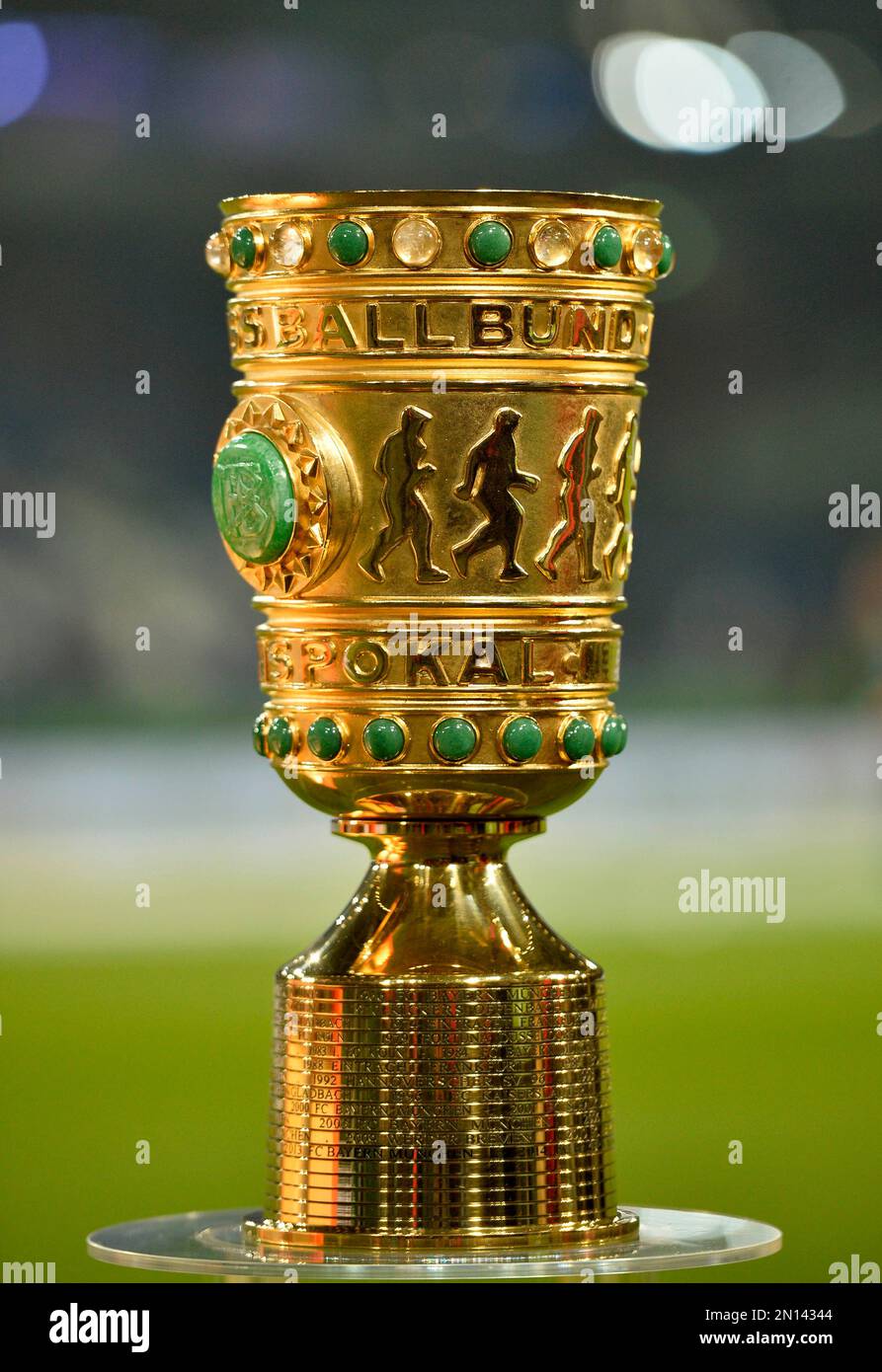 The German soccer cup trophy is pictured prior the German soccer cup ...