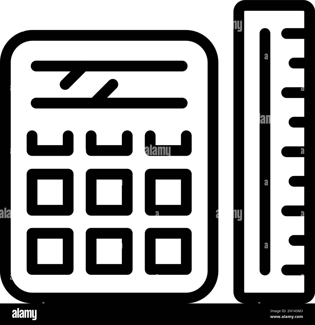 Calculator icon outline vector. Plotter print. Format office Stock ...