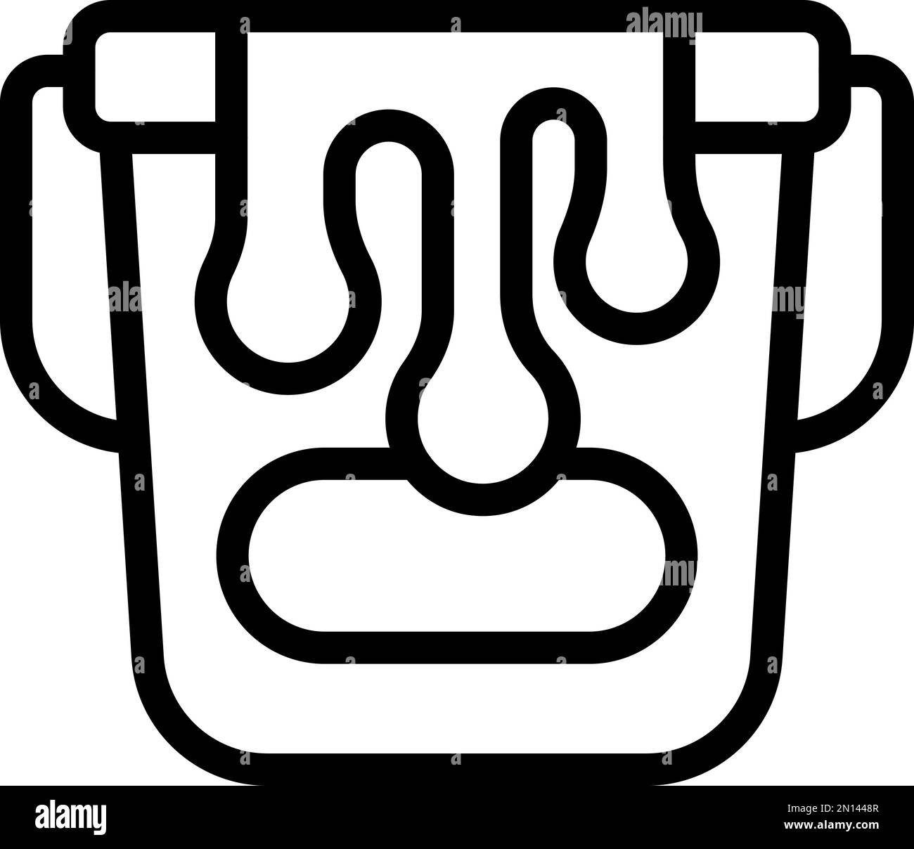 Paint bucket icon outline vector. Plotter machine. Offset computer ...