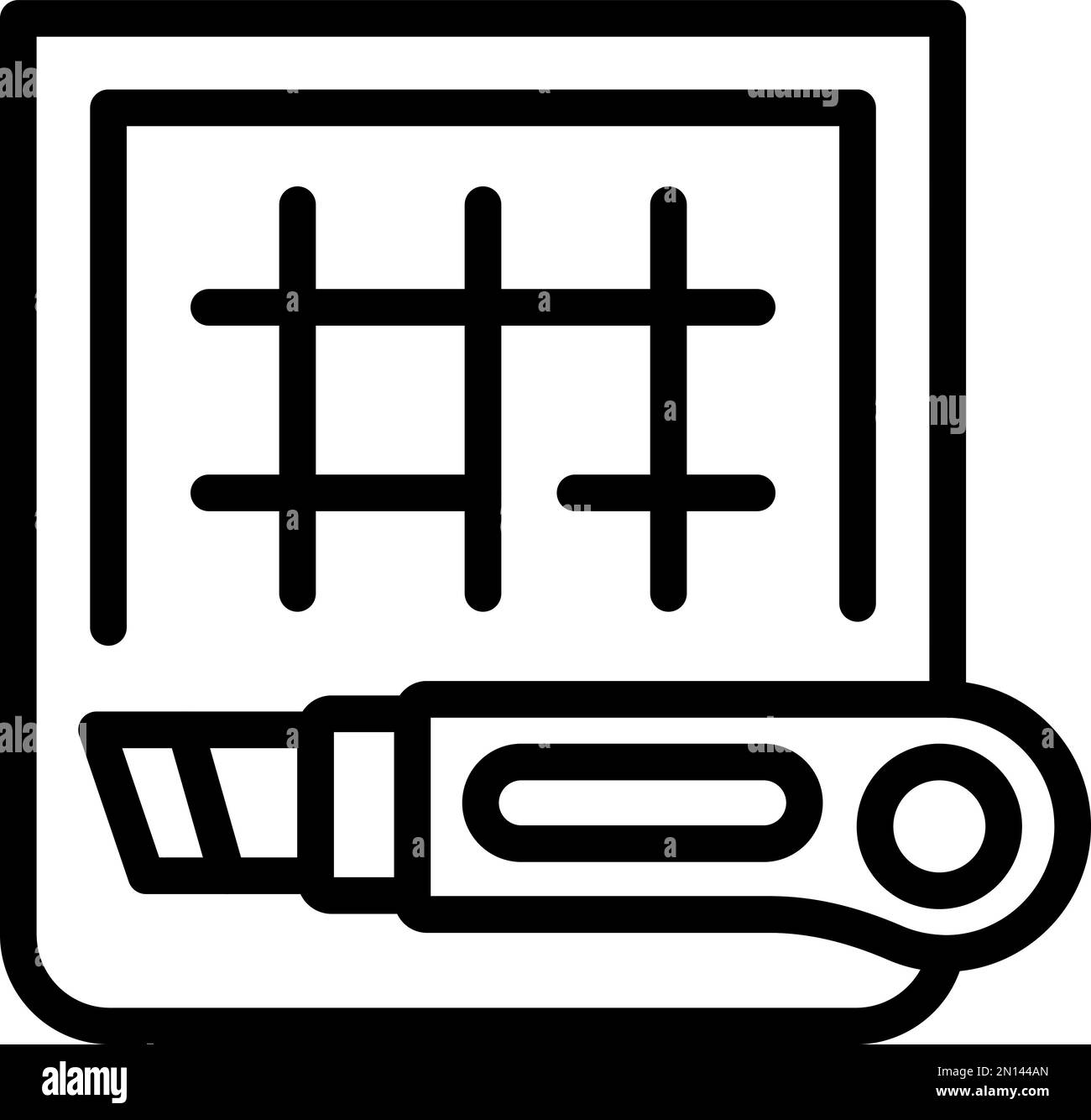 Knife plotter icon outline vector. Data device. Copy computer Stock ...