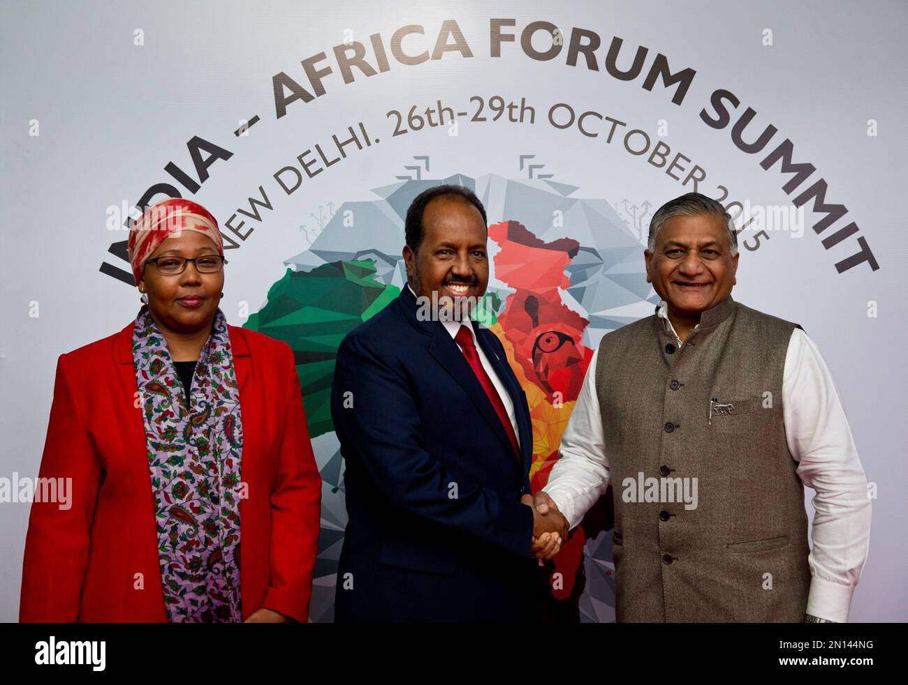 Somali President Hassan Sheikh Mohamoud, center, and his wife Sahro ...