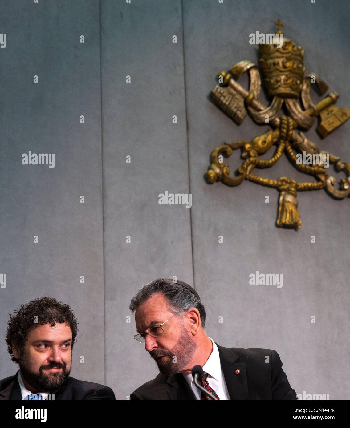 Rabbi David Rosen, right, shares a word with Rabbi Claudio Epelman ...