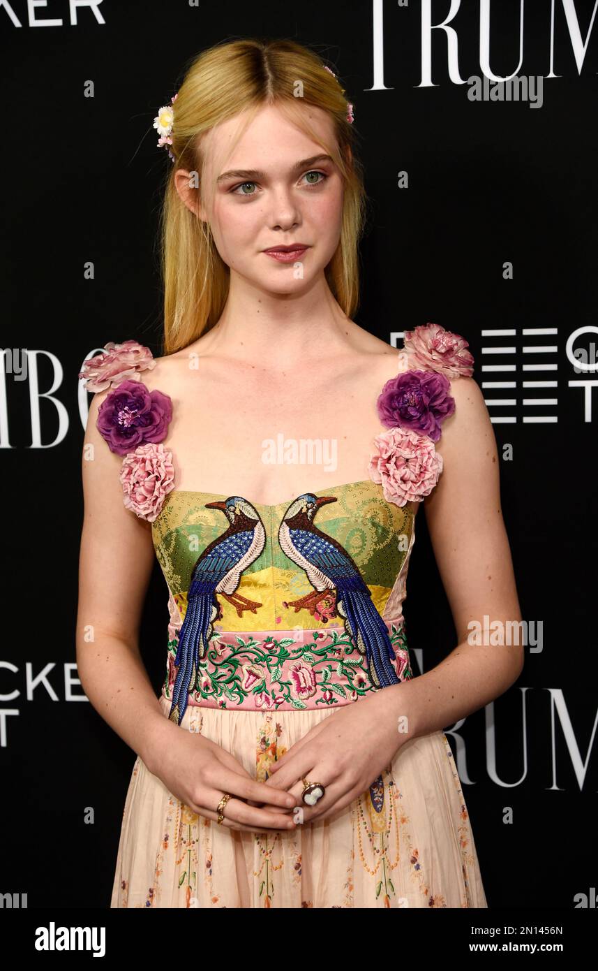 Elle Fanning, a cast member in "Trumbo," poses at the premiere of the ...