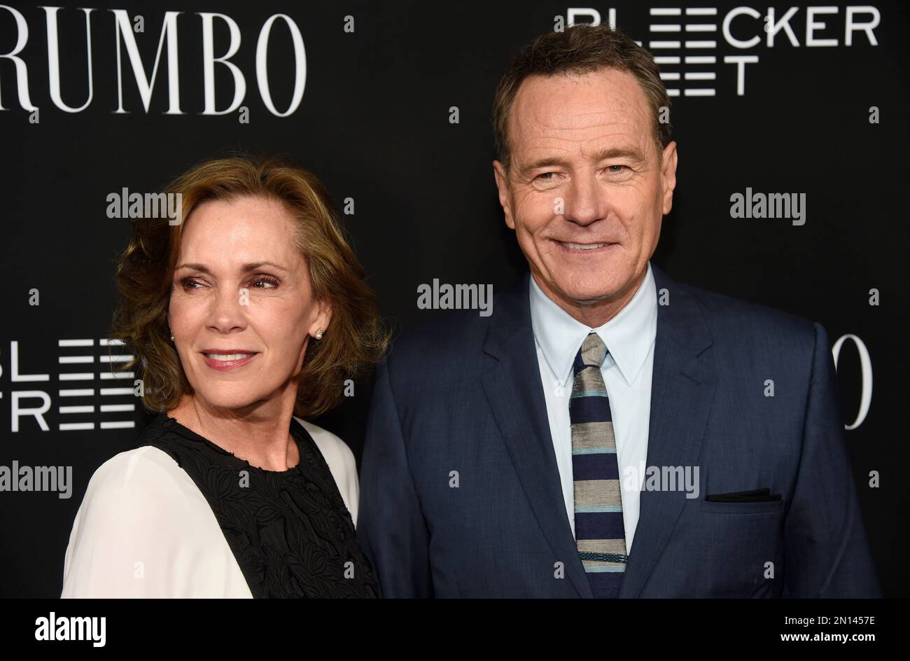 Bryan Cranston, star of "Trumbo," arrives with his wife Robin at the ...