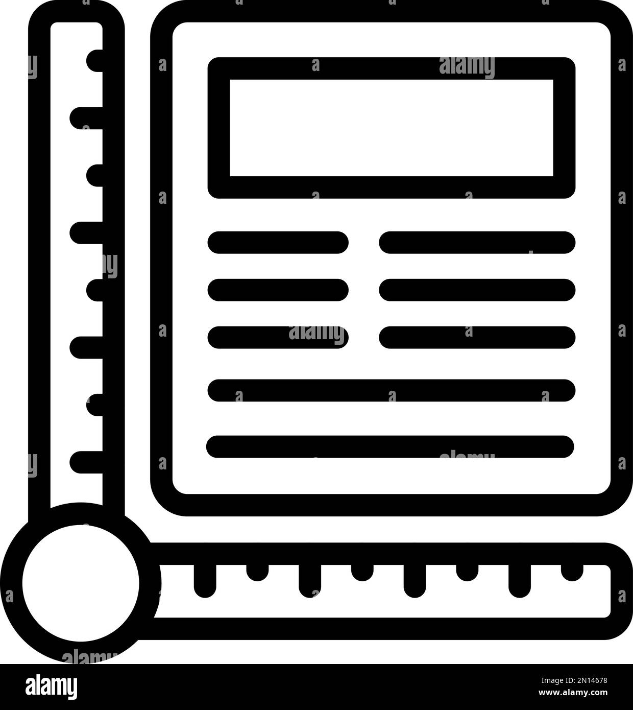 Plotter ruller icon outline vector. Data device. Format copy Stock ...
