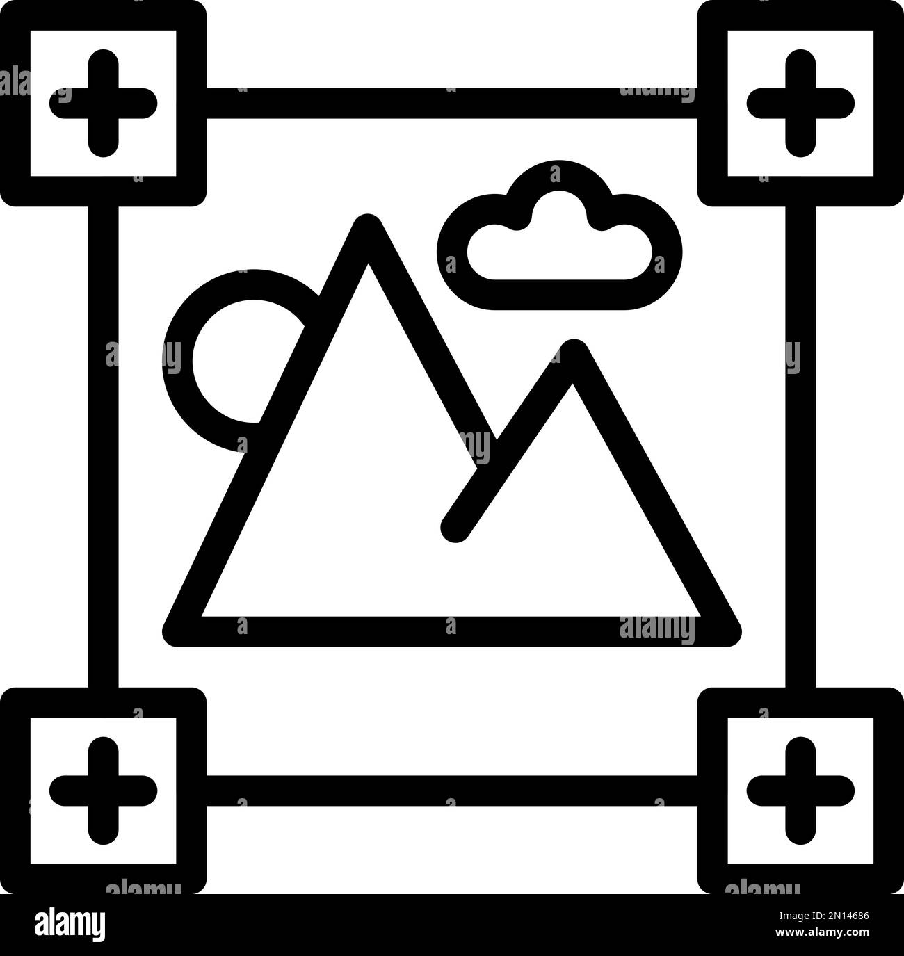 Image plotter icon outline vector. Printer format. Computer data Stock ...