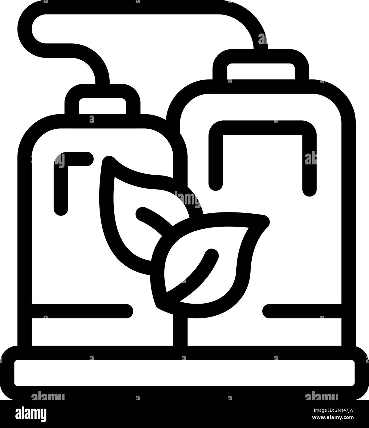 Bio fuel tank icon outline vector. Eco station. Cycle research Stock ...