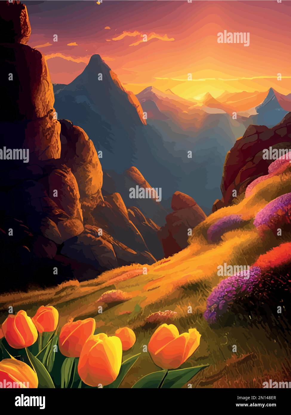 Keukenhof tulip festival Stock Vector Images - Alamy