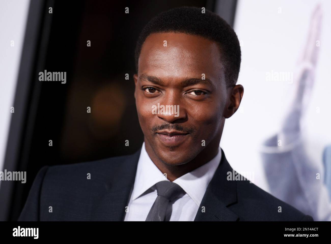Actor Anthony Mackie arrives at the LA Premiere of "Our Brand is Crisis ...