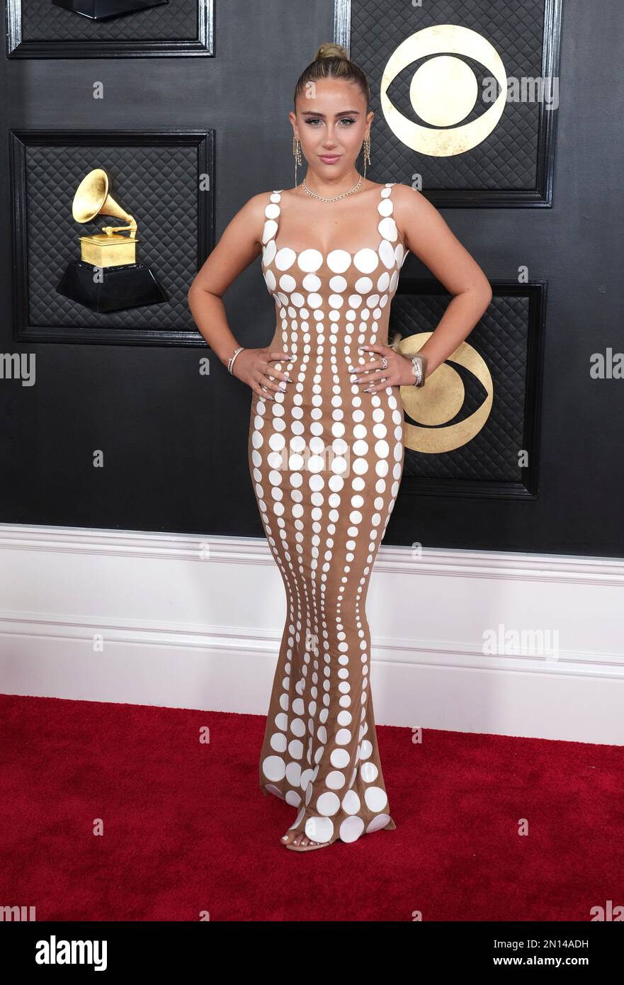 Ava Kolker arrives at the 65th annual Grammy Awards on Sunday, Feb. 5, 2023, in Los Angeles ...