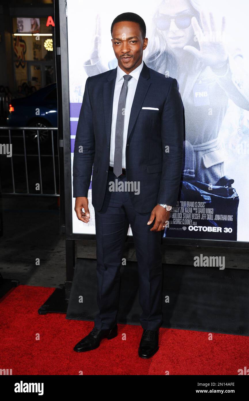 Actor Anthony Mackie arrives at the LA Premiere of "Our Brand is Crisis ...