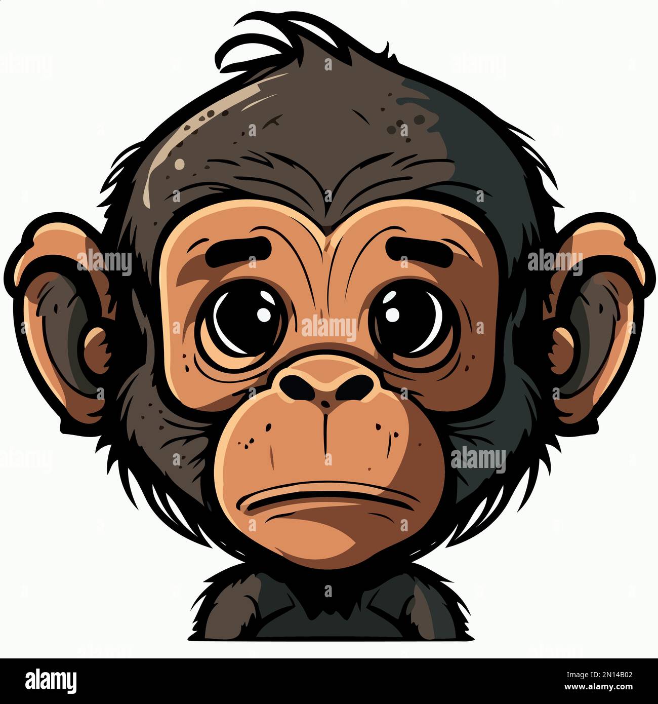 animal mammal cute primate chimpanzee vector illustration Stock Vector ...
