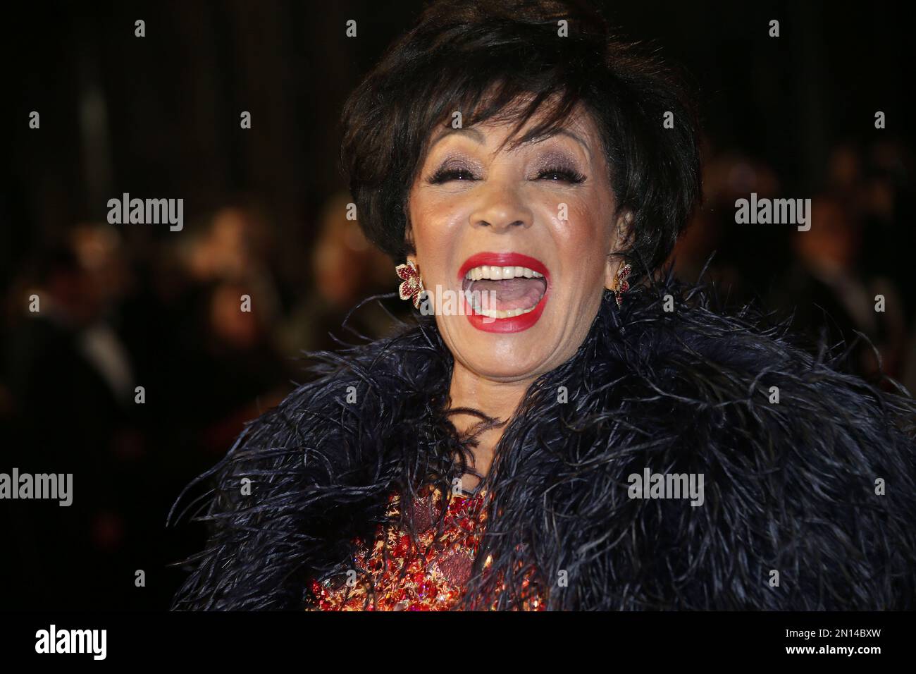 Dame Shirley Bassey Poses For Photographers On Arrival For The World