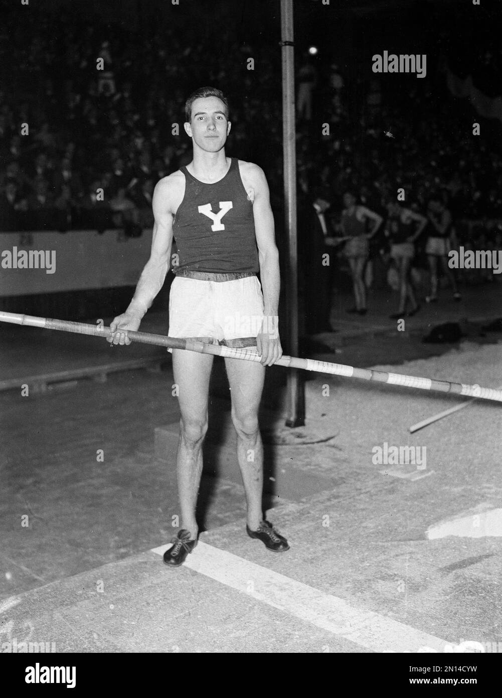 Yale sophomore, Keith Brown, poses after setting a new world indoor ...